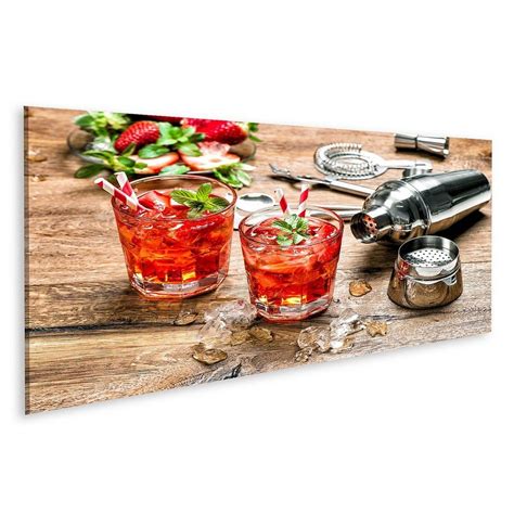 Islandburner Leinwandbild Bild Auf Leinwand Rotes Getränk Eis