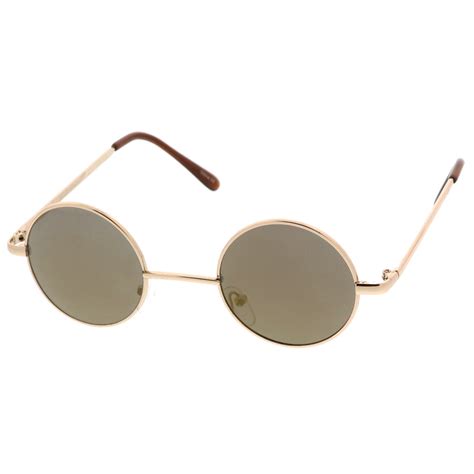 Flower Adorned Hippie Floral Metal Circle Round Sunglasses Sunglassla