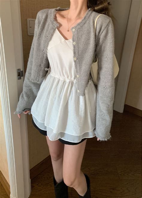 그린유닛 당일발송 멜라운지 러플 프릴 레이어드 뷔스티에