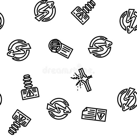 Electrical Danger Voltage Seamless Pattern Vector Stock Vector Illustration Of Power Triangle