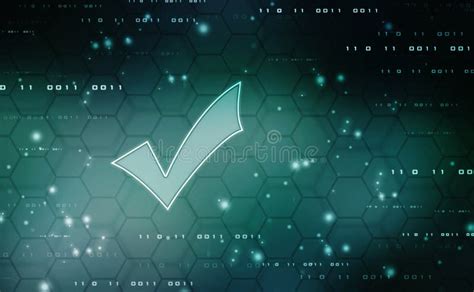 Check Mark Symbol In Digital Background Technology Abstract Background