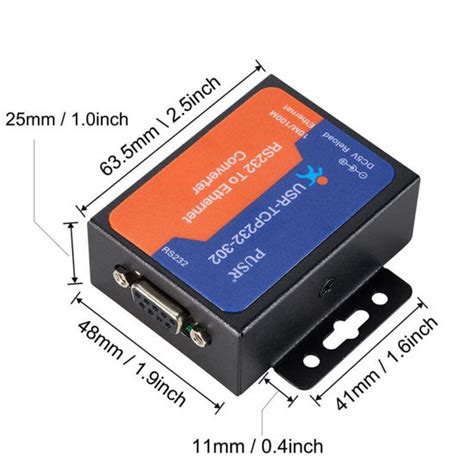 Getuscart Araierd 1 Port Rs232 To Ethernet Converter Serial Device Server Aluminum Serial To