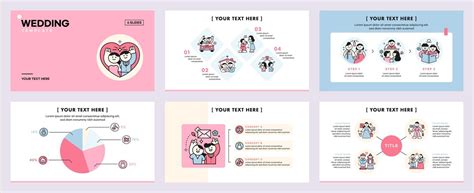 행복 한 결혼식 Infographic 프레 젠 테이 션 전단지 전단지 레이아웃 템플릿 디자인 프리미엄 벡터