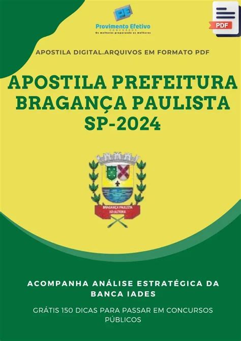 Provimento Efetivo Concursos Apostila Prefeitura Bragança Paulista Sp