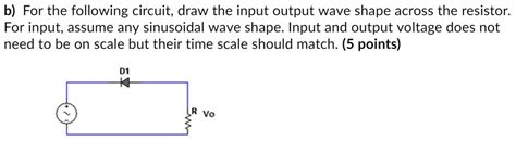 Solved For The Following Circuit Draw The Input Output Waveform
