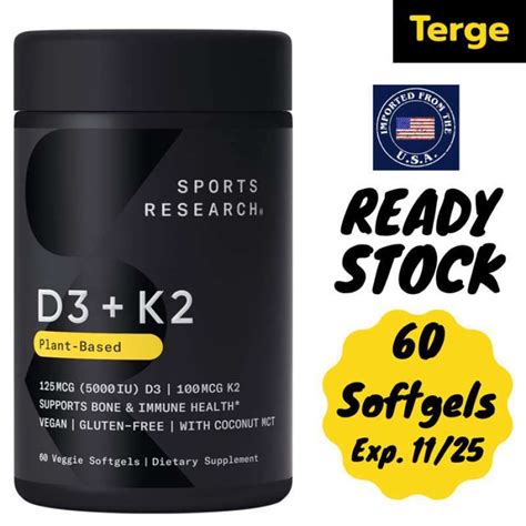 Promo Sports Research Vitamin K2 D3 5000 Iu Organic Vco 60 Veggie
