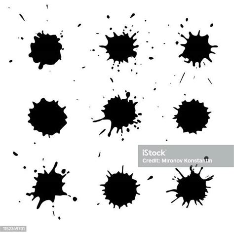 더러운 예술 손으로 그린 그런 지 롯 흰색 배경에 고립 설정 합니다 추상적 인 배경과 질감에 대 한 잉크 얼룩 분무에 대한 스톡 벡터 아트 및 기타 이미지 Istock