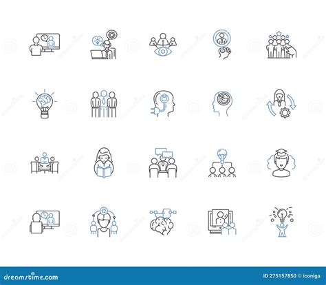 Thinking People Outline Icons Collection Thinking People