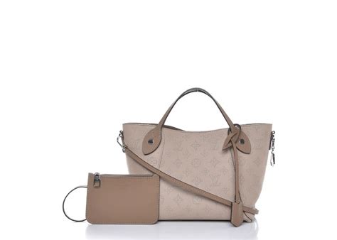 Louis Vuitton Tote Hina Monogram Mahina Pm Galet In Leather With Silver