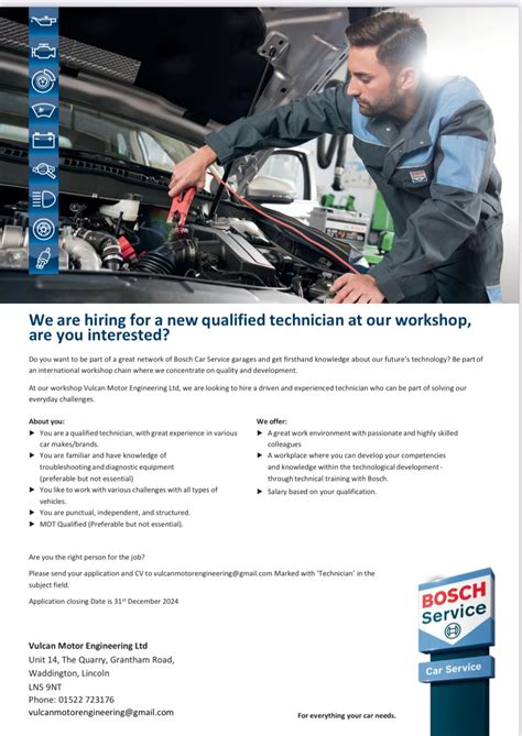 James Crawshaw On Linkedin We Are Currently Advertising For An Mot Tester Technician At Our