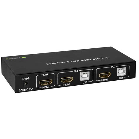 Технически превключвател Hdmi Usb 2 порта Kvm Черен Emag Bg