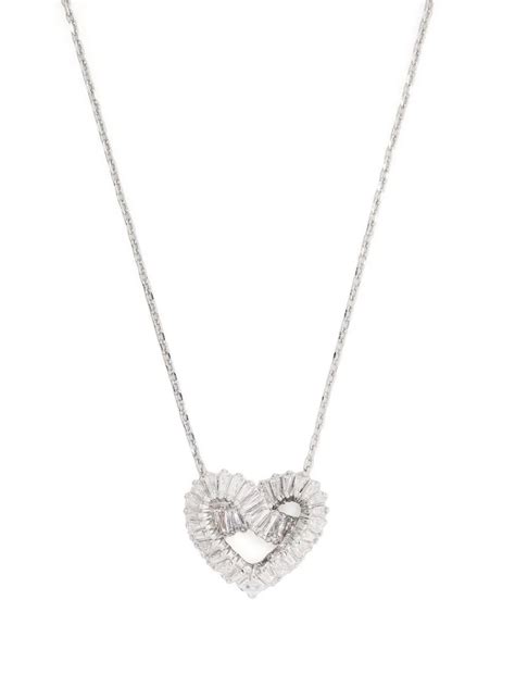Swarovski Matrix Heart Pendant Necklace Silver FARFETCH