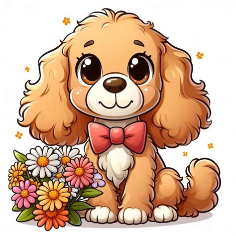 Cão Cockapoo Vector Ilustração De Desenho Animado Vetor Premium