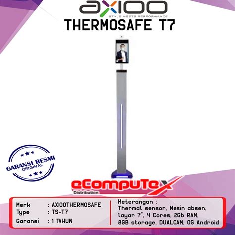 Jual Axioo Thermosafe T7 New Model Face Recognition Mesin Absen