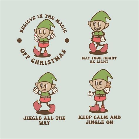 Premium Vector Christmas Dwarf Vintage Collection