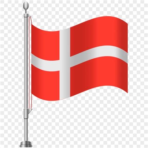 Vector Flag Of Denmark On Pole HD PNG Citypng