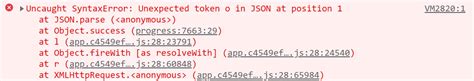 Javascript Uncaught Syntaxerror Unexpected Token O In Json At Position 1 Bigboxcode