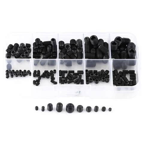 200pcs Set Grub Screw Hex Socket Head Grub Set Screw Cup Point