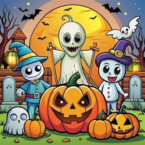 Halloween Fantasma Espeluznante Dibujado A Mano Mascota Personaje De