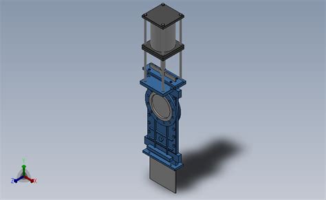 RV 系列气动插板阀 RV 气缸式气动调节阀 直径300 SOLIDWORKS 2018 模型图纸下载 懒石网