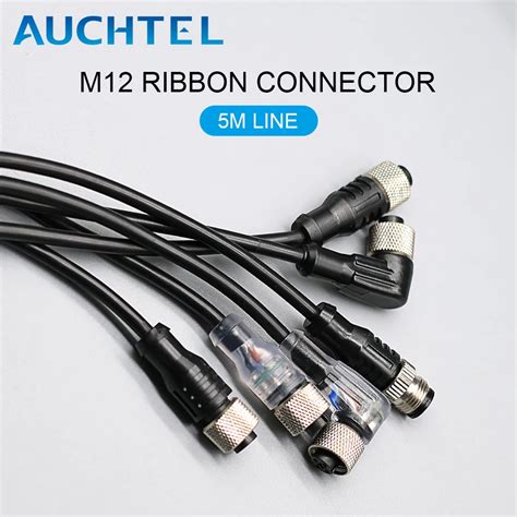 5m Line M12 4 5 Pins PVC LED IP67 Sensor Cable Connector Type A Socket Plug