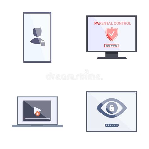 Collection Of Vector Icons Representing Digital Security And Privacy