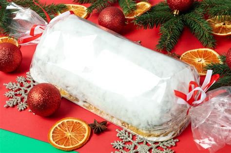 독일 디저트 Stollen의 개념을 닫습니다 무료 사진