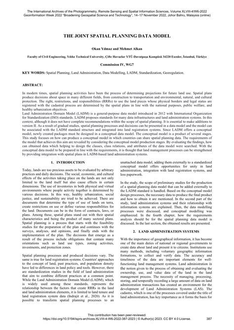 Pdf The Joint Spatial Planning Data Model