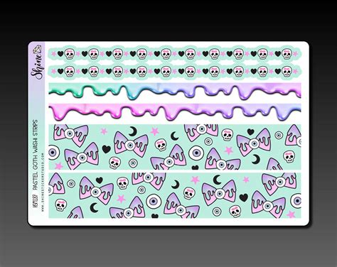 Pastel Goth Washi Strip Stickers