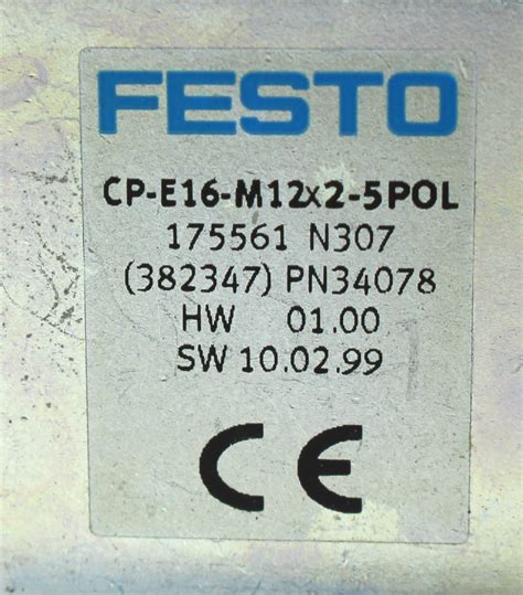 Festo Cp E16 M12x2 5pol Input Module 8 Plug In Socket 16 Digital Input
