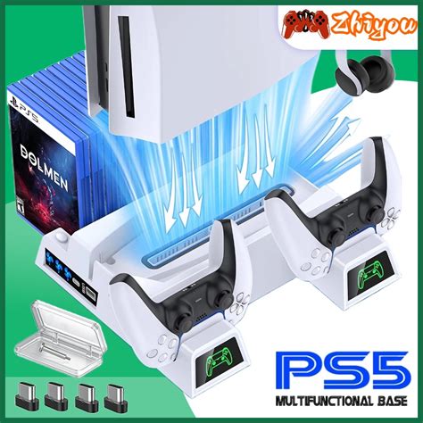 PS Vertical Stand Fast Controller Charging Station Cooling Fan For Playstation Accessories