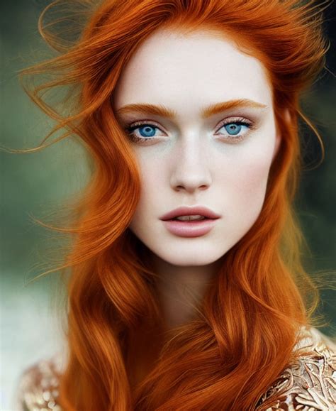 Beautiful Ginger Intricate Elegant Highly Detailed Upper Body