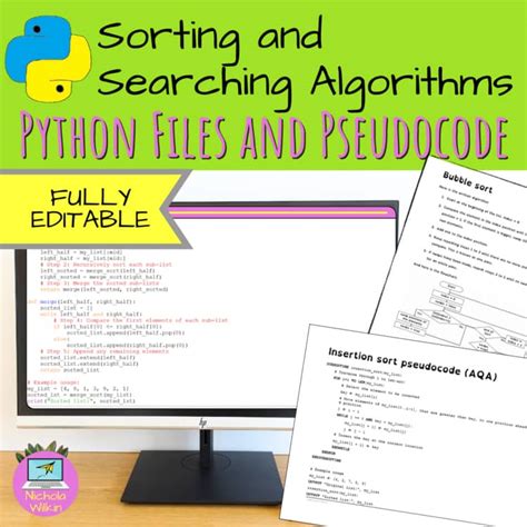 Sorting And Searching Algorithms Python Files By Nichola Wilkin Tpt