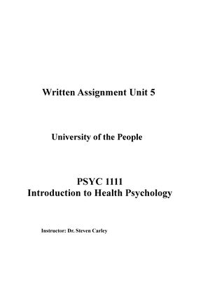 Lesson Journal 8 Psy PSYC 1111 01 Introduction To Health Psychology AY2024 T2 Sharing One