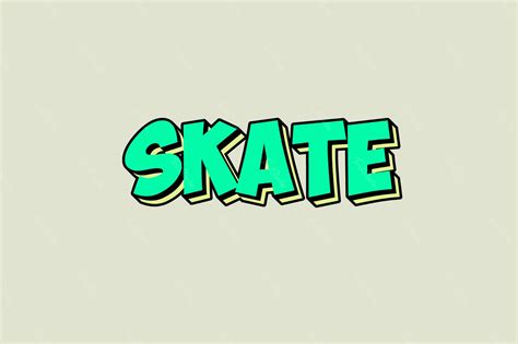 Funny Green Layered Skate Text Effect Premium Vector File