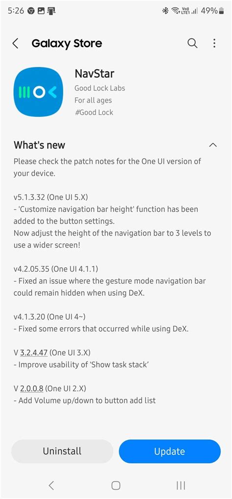 Samsung NavStar Update Adds Navigation Bar Size Options SamMobile