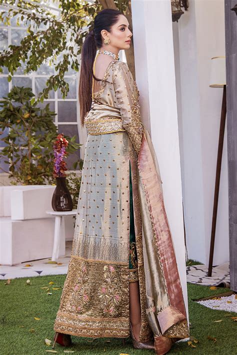 Long Kameez Trouser Embellished Pakistani Wedding Dress Nameera By Farooq