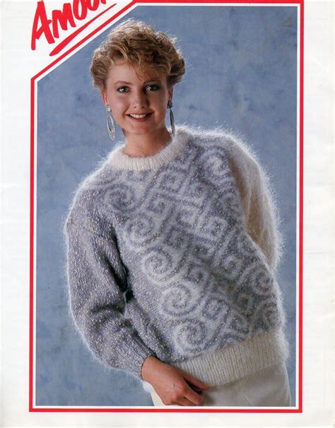 Womens Mohair Sweater Knitting Pattern Pdf Ladies Fair Isle Jumper 30