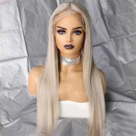 White Human Hair Lace Front Wigs Virgin Remy Glueless Lacewig Etsy
