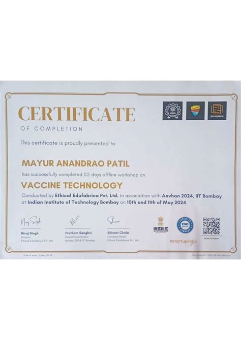 Mayur Patil On Linkedin Vaccinetechnology Iitbombay Edufabrica