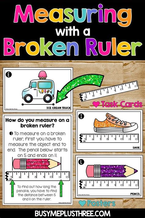 Measuring With A Broken Ruler Task Cards Posters Worksheets 2nd