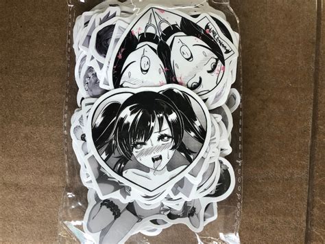 Ahegao Stickers Anime Girl Waifu 25 Ct Variety Etsy