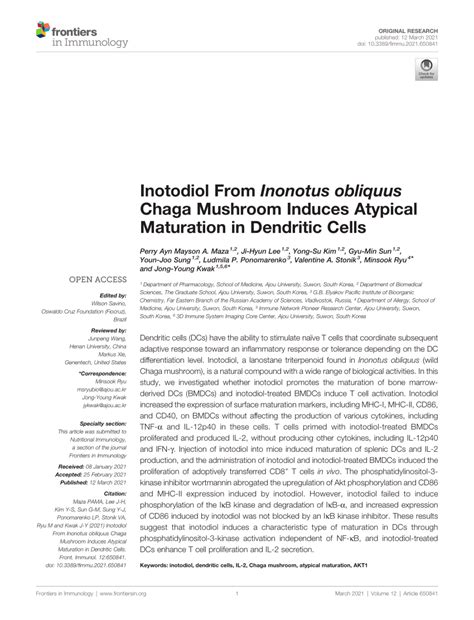 Pdf Inotodiol From Inonotus Obliquus Chaga Mushroom Induces Atypical