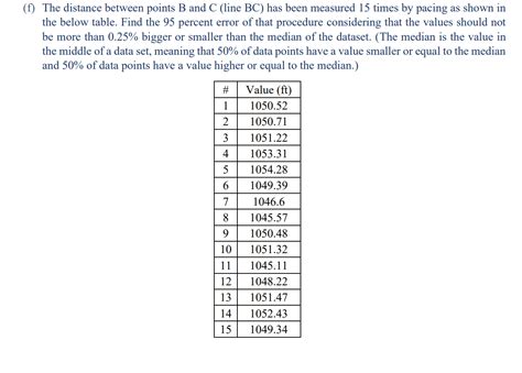 Solved F The Distance Between Points B And C Line Bc