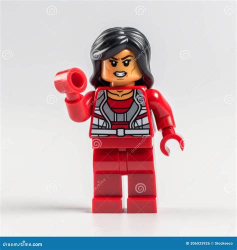 Lego Female Boxing Superhero Marvel Comics Inspired Red Outfit Stock