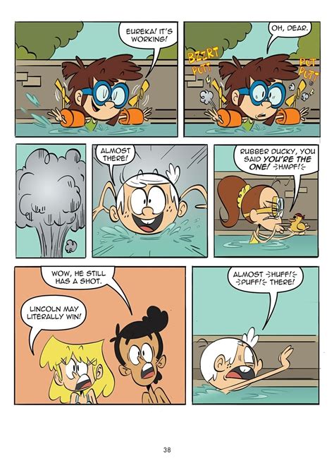 Shirtless Drawn Cartoon Boys Men Lincoln Loud Lynn Loud Sr Bobby Santiago In Swimming Trunks