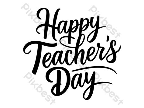 Happy Teachers Day Text Design Vector Calligraphy Typography Poster Png