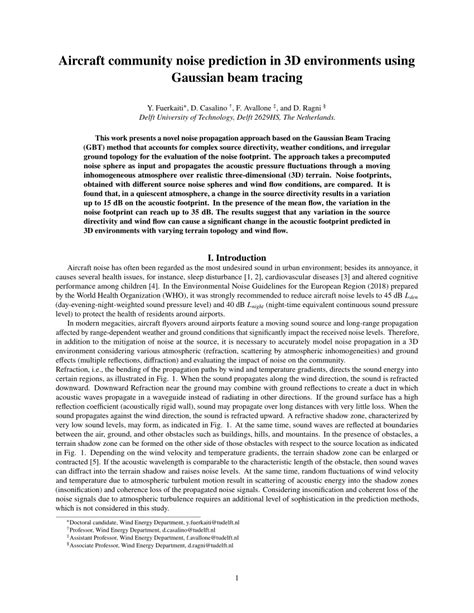 Pdf Aircraft Community Noise Prediction In 3d Environment Using