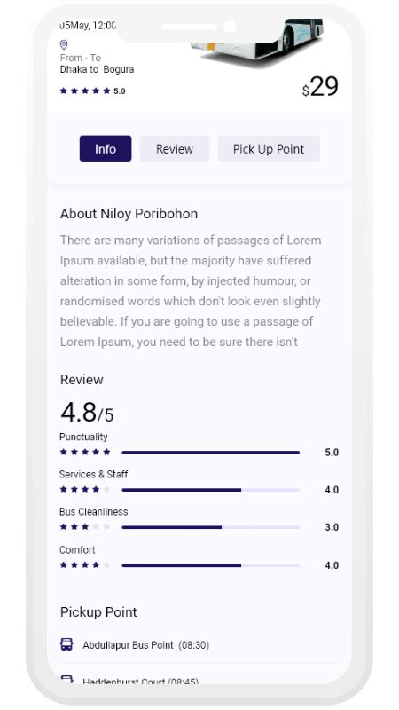 BusTick Online Bus Ticket Booking App UI Kit In Flutter By ViserLab