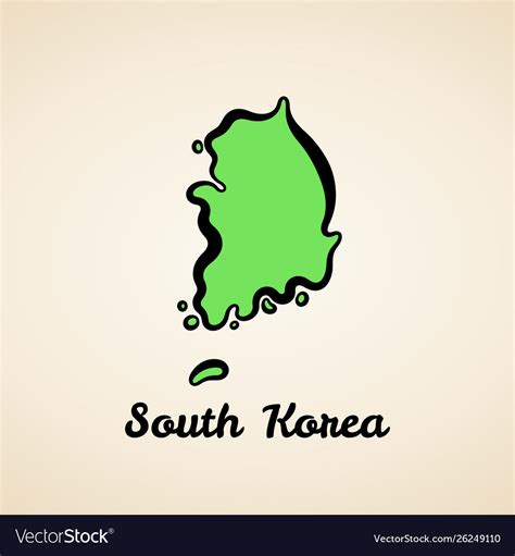 South Korea Outline Map Royalty Free Vector Image